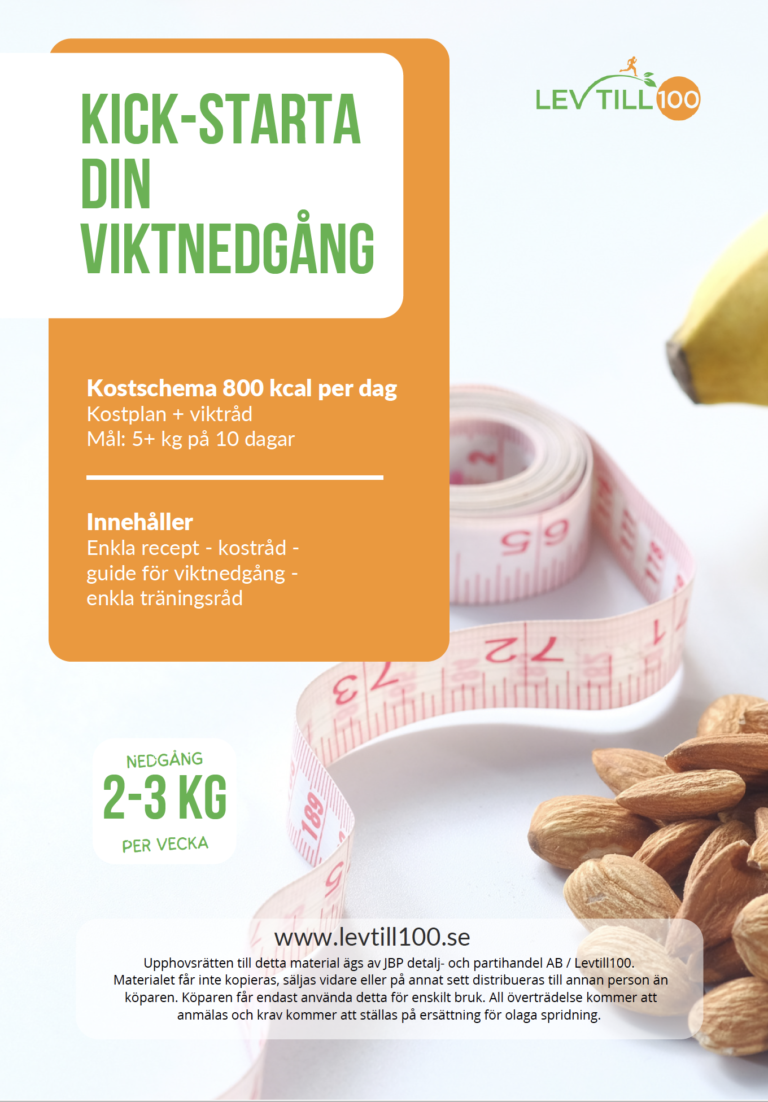 Kostschema 800 kcal – för viktnedgång - Lev till 100
